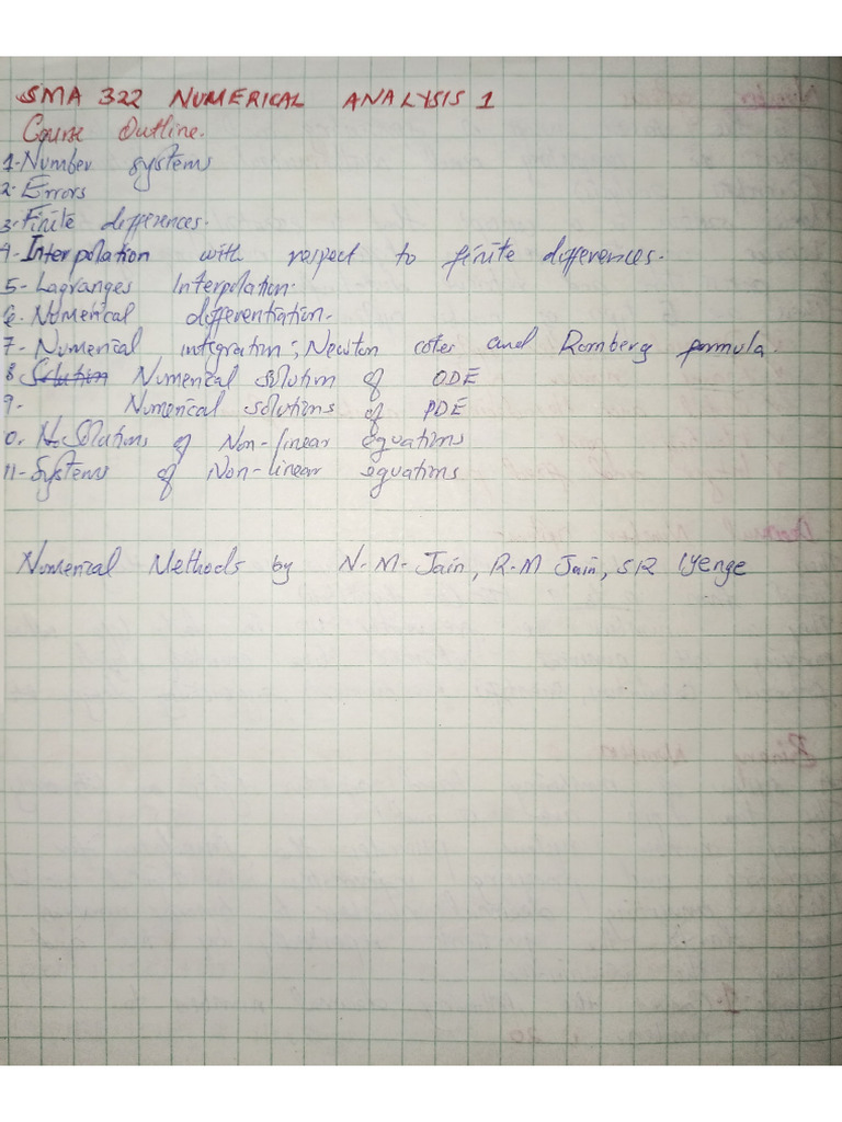Numerical Analysis 1st Class | PDF