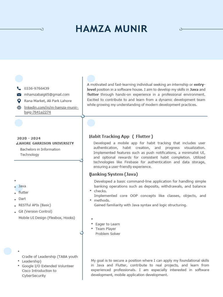 Aspiring Mobile App Developer Resume | PDF | Java (Programming Language ...