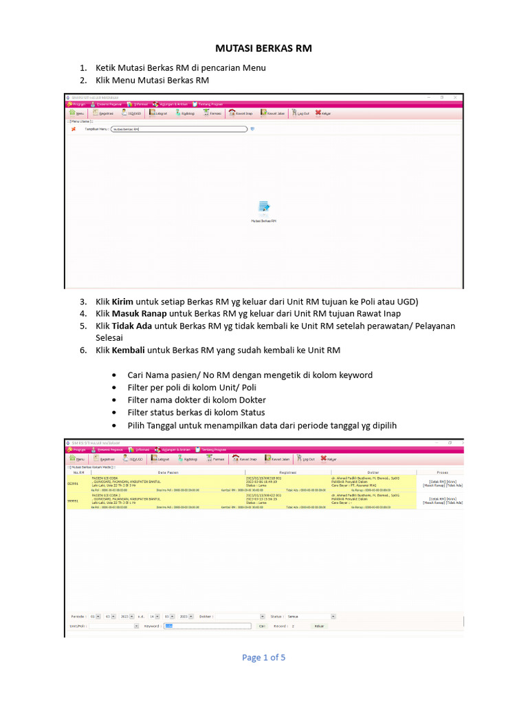 Alur Mutasi Berkas RM | PDF