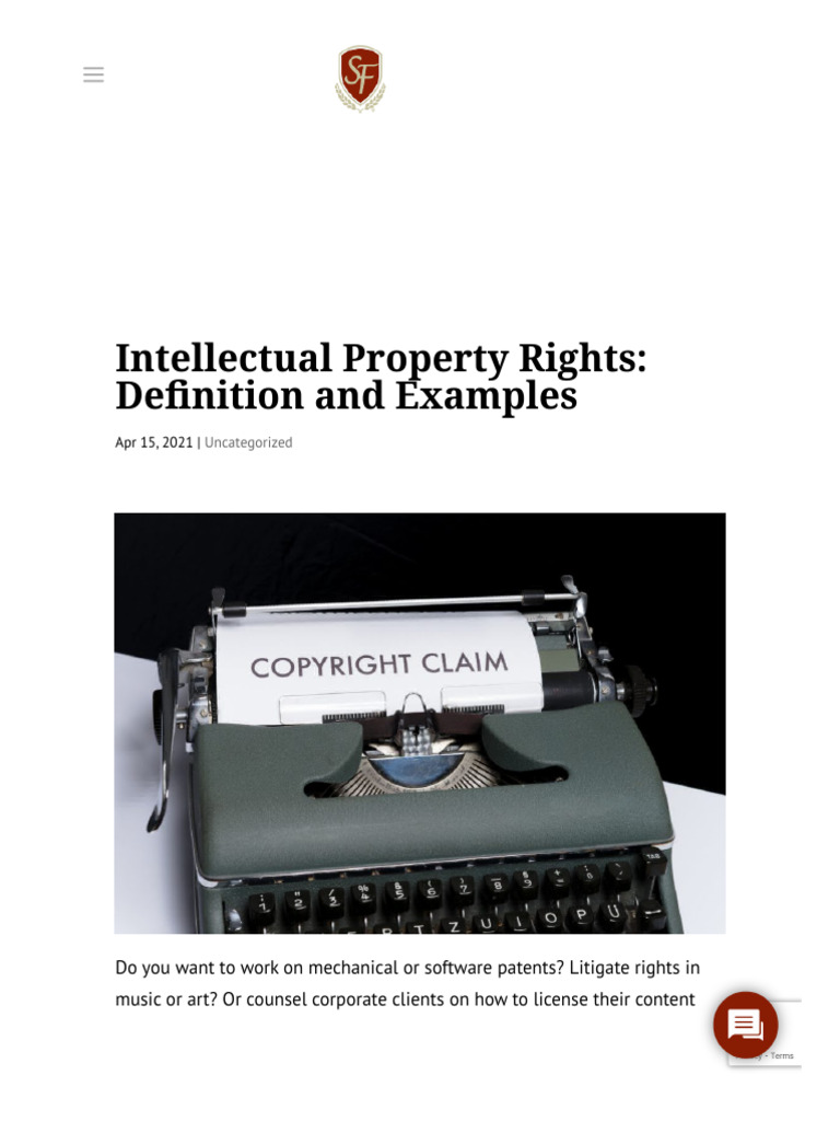 Intellectual Property Rights - Definition and Examples - ST Francis ...