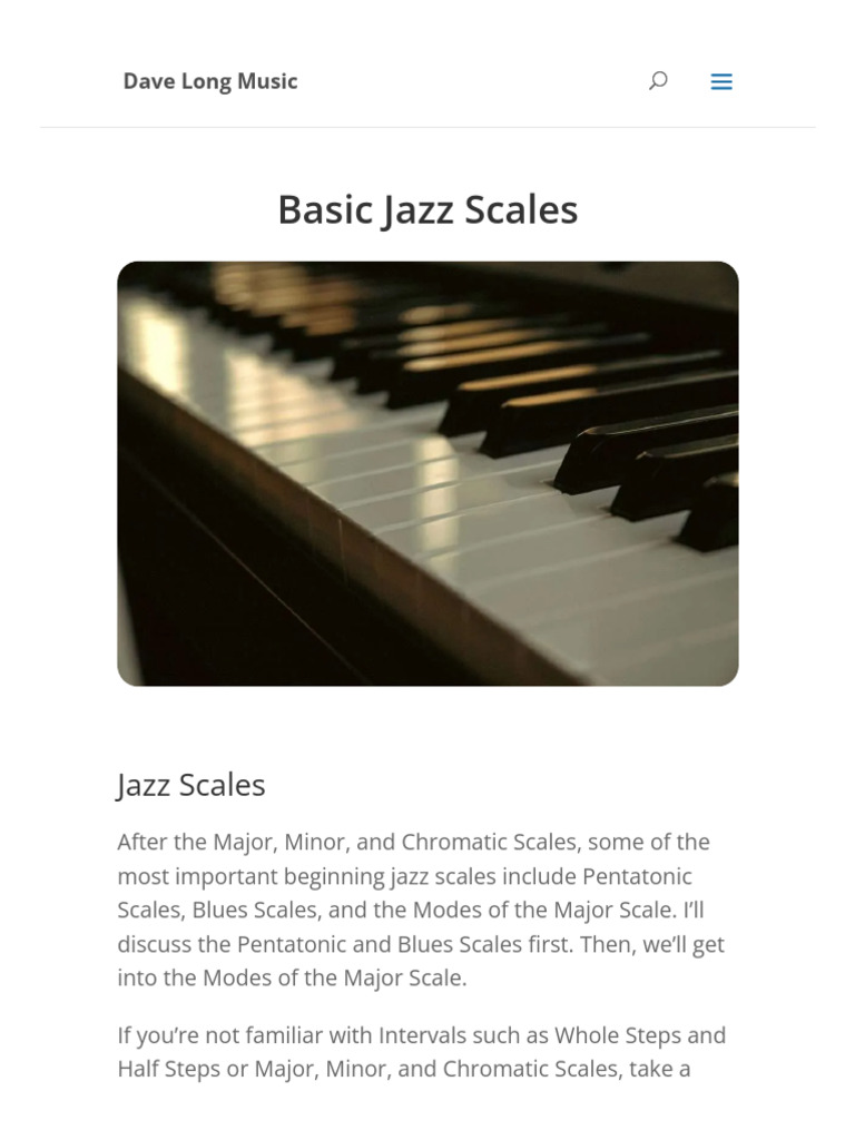 Basic Jazz Scales - Piano Lessons Dutchess County NY - Piano Lessons ...