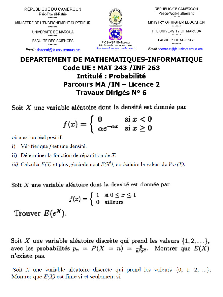 TD N° 6 MAT 243 + INF 263 L2 2022-2023 | PDF