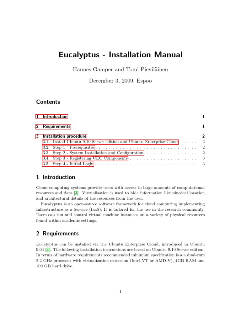 Installation Manual Eucalyptus | PDF | Ubuntu (Operating System) | Cloud Computing