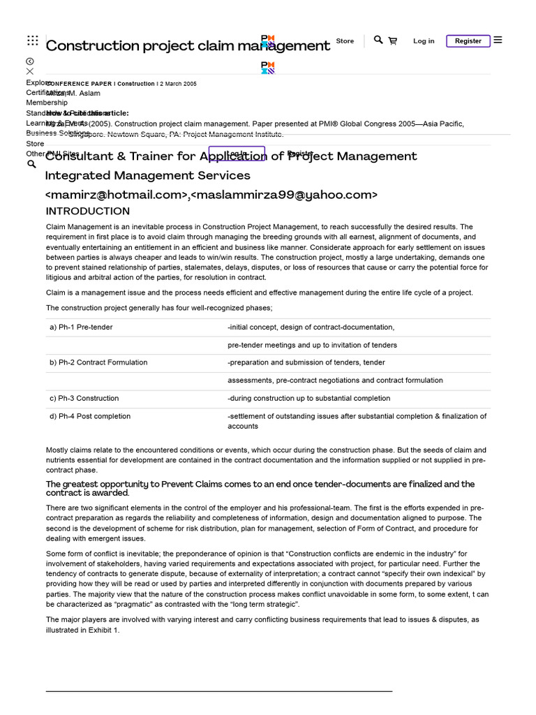 Construction project claim management | PDF | Alternative Dispute ...