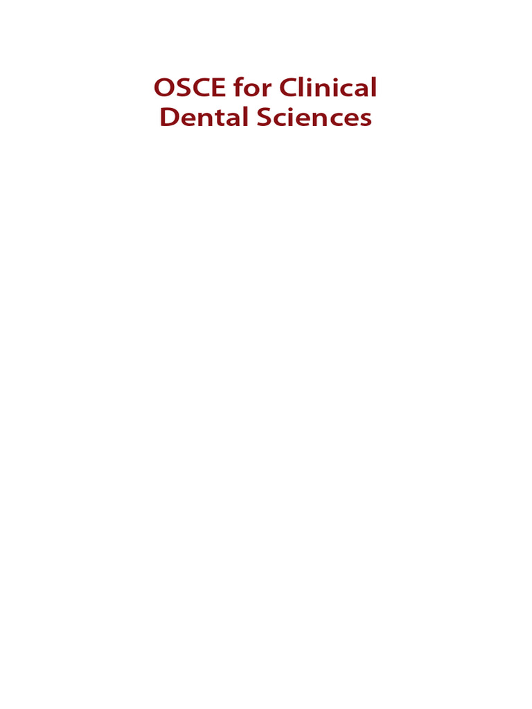 OSCE For Clinical Dental Sciences | PDF | Biopsy | Human Tooth