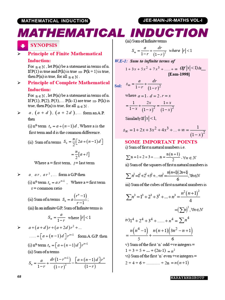 XI - Maths - Chapter 4 - MATHEMATICAL INDUCTION (68-83) | PDF | Numbers ...