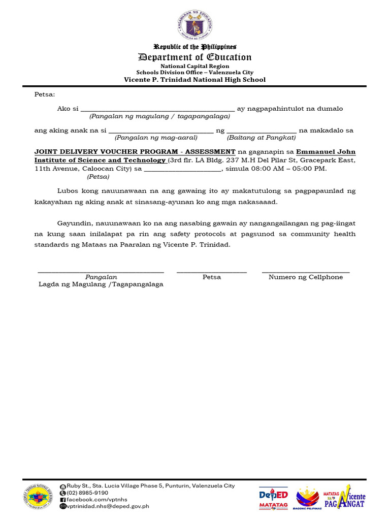 JDVP Parental Consent | PDF