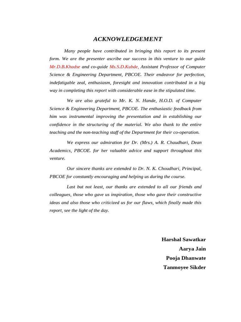 3.acknowledgement Groupstudent | PDF