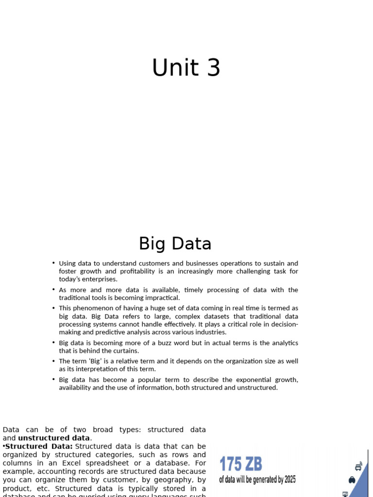Unit 3 Big Data Analytics | PDF | Big Data | Analytics