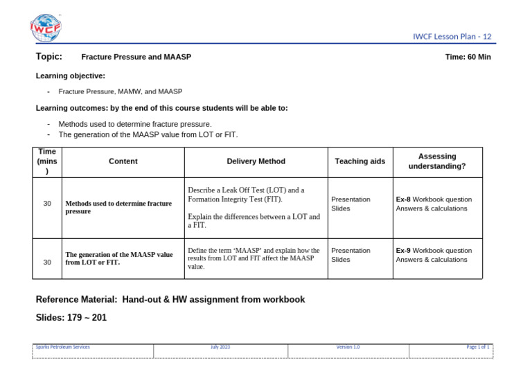 12 L2 Fracture Pressure and MAASP-LP- 29May2020 | PDF