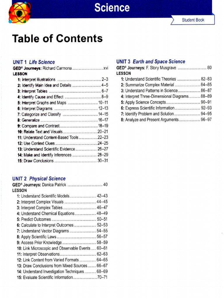 GED Science Student Book | PDF