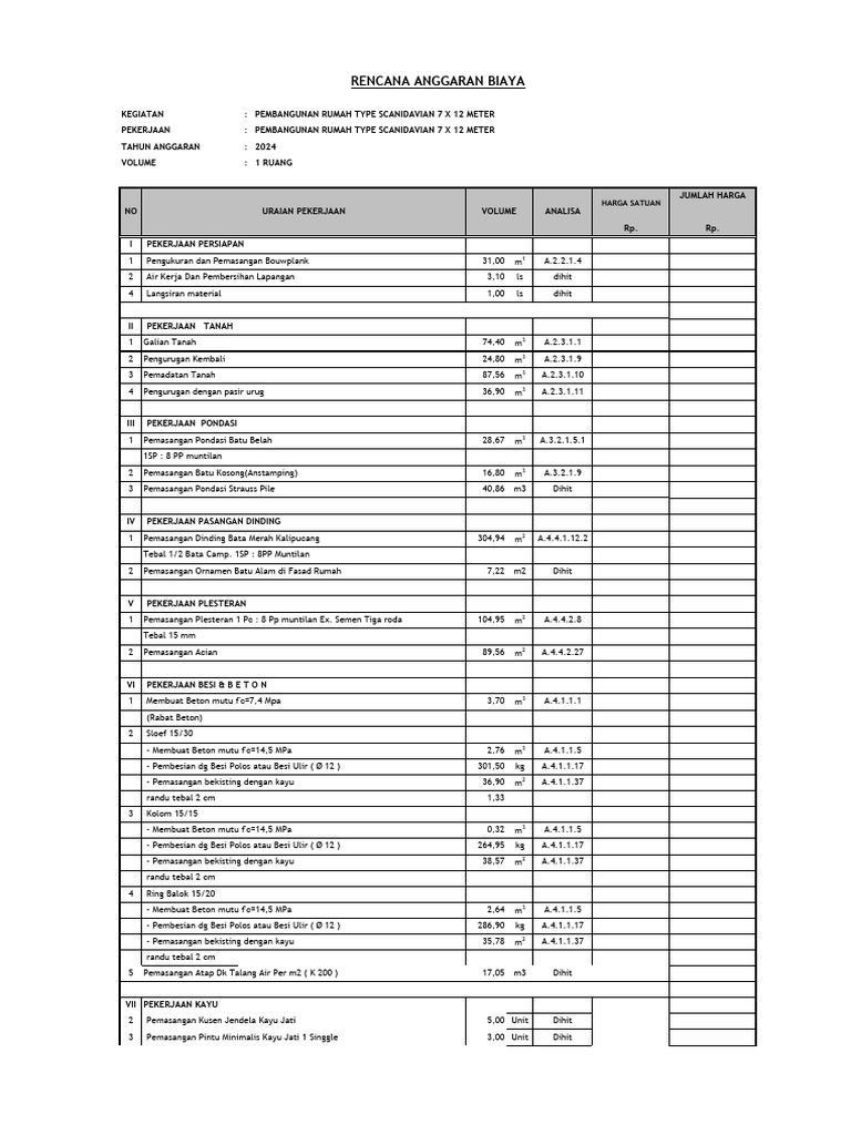 Rab Rumah 1 Lantai | PDF