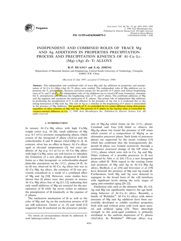 6 - Independent and Combined Roles of Trace MG and Ag Additions in P - 1998 - Acta M | PDF ...