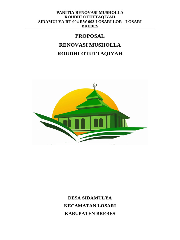 Proposal Renovasi Musholla Brebes | PDF