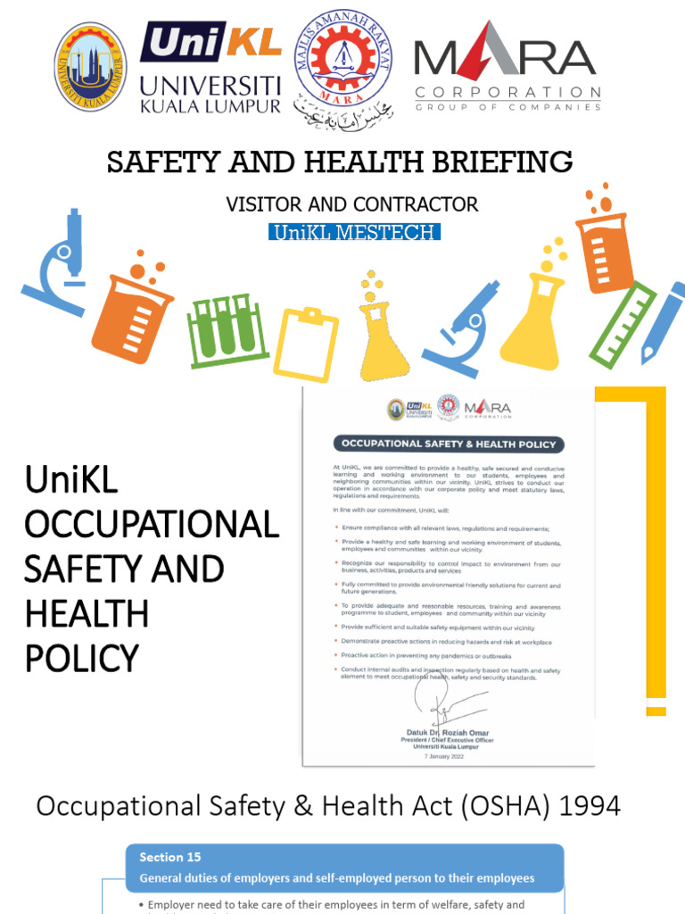 Visitor - Contractor Safety and Health Briefing Mestech2023 | PDF ...