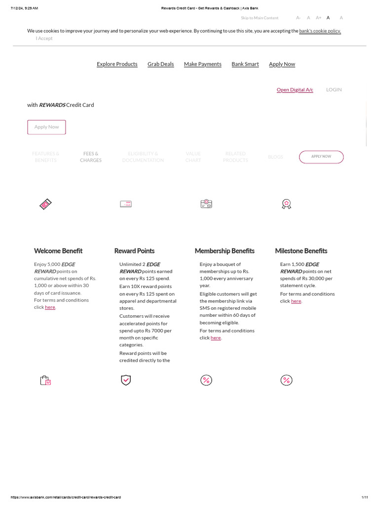 Rewards Credit Card - Main Page | PDF | Credit Card | Fee