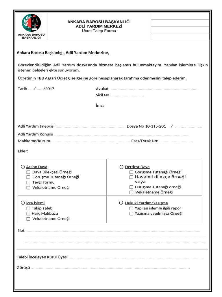 AYM UcretTalepFormu | PDF