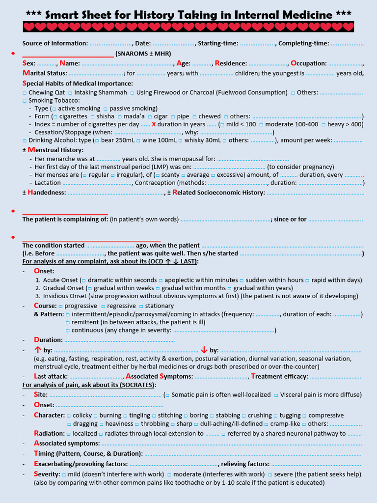 Smart History Taking Medicine | PDF | Ischemia | Paresthesia