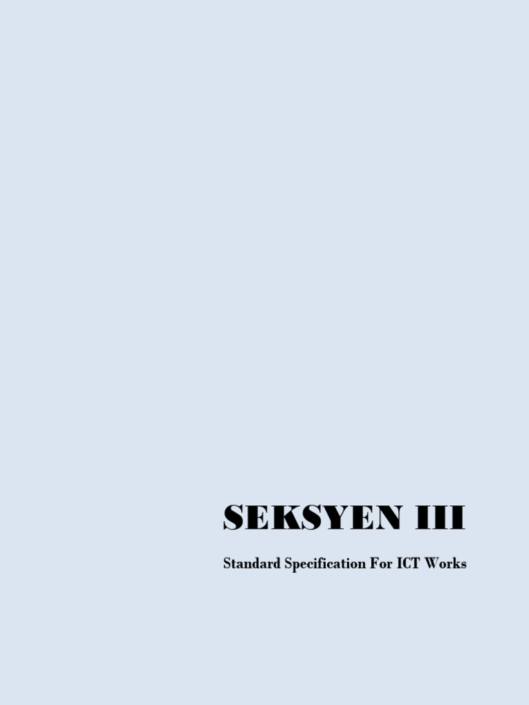 Standard Specification For ICT Works | PDF | Optical Fiber ...