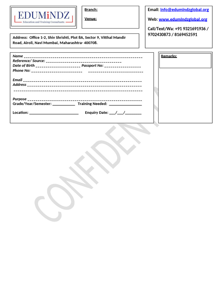 New Enquiry Form | PDF
