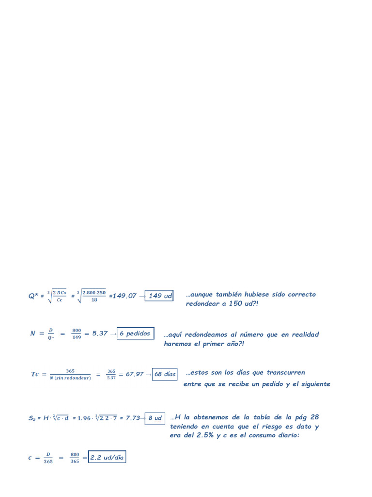 Ejercicios de EOQ Ejemplo Resuelto | PDF | Economias