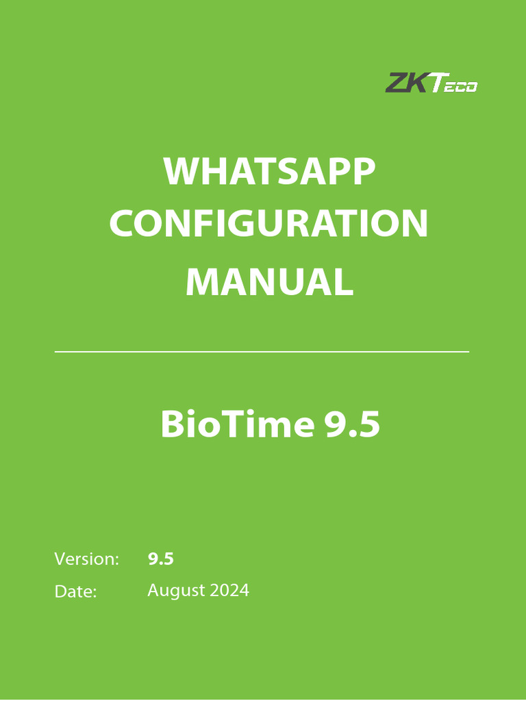 BioTime 9.5 WhatsApp Setup Guide | PDF