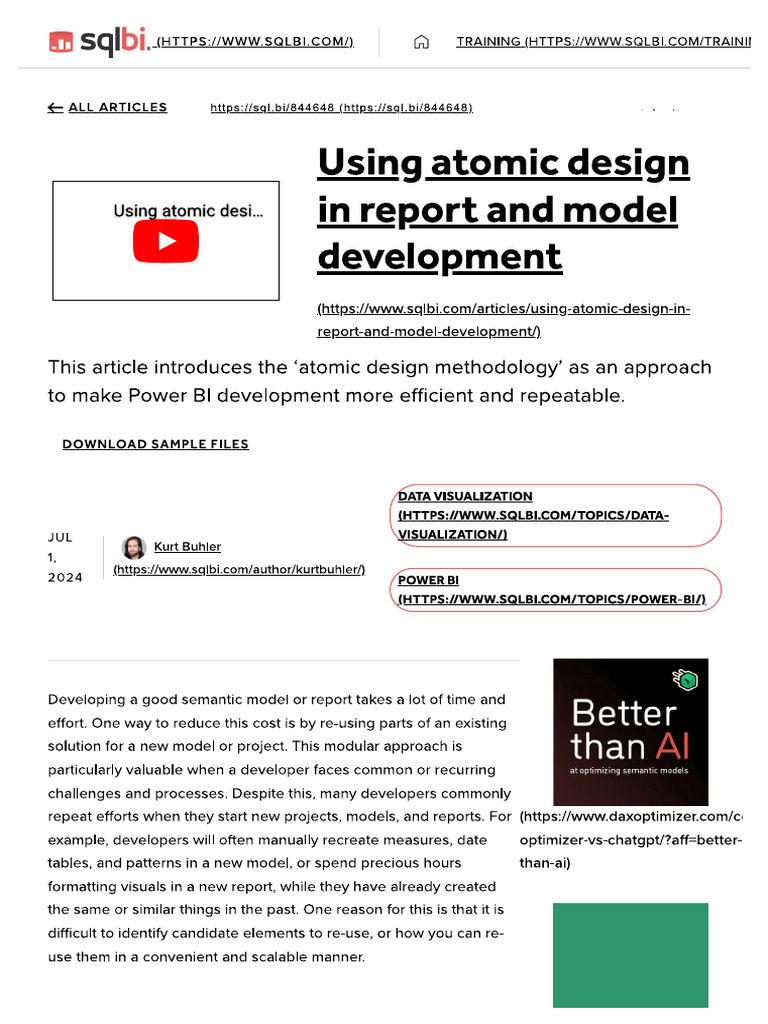 Using Atomic Design in Report and Model Development | PDF