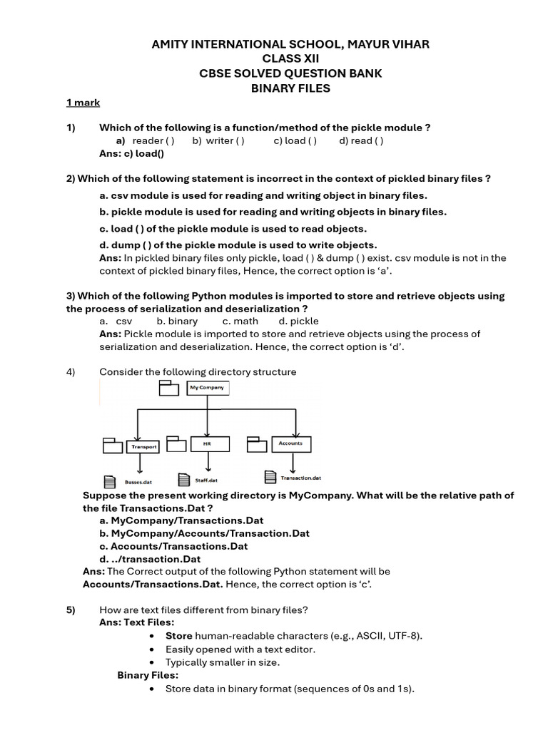 Solved QBank_Binary Files | PDF | Computer Engineering | Data Solved QBank_Binary Files | PDF | Computer Engineering | Data