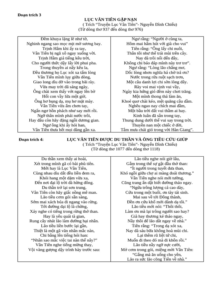 Ngữ liệu truyện thơ Nôm - TRuyện LVT | PDF