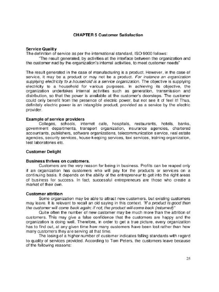 TQM Chapter 5 Customer Satisfaction | PDF