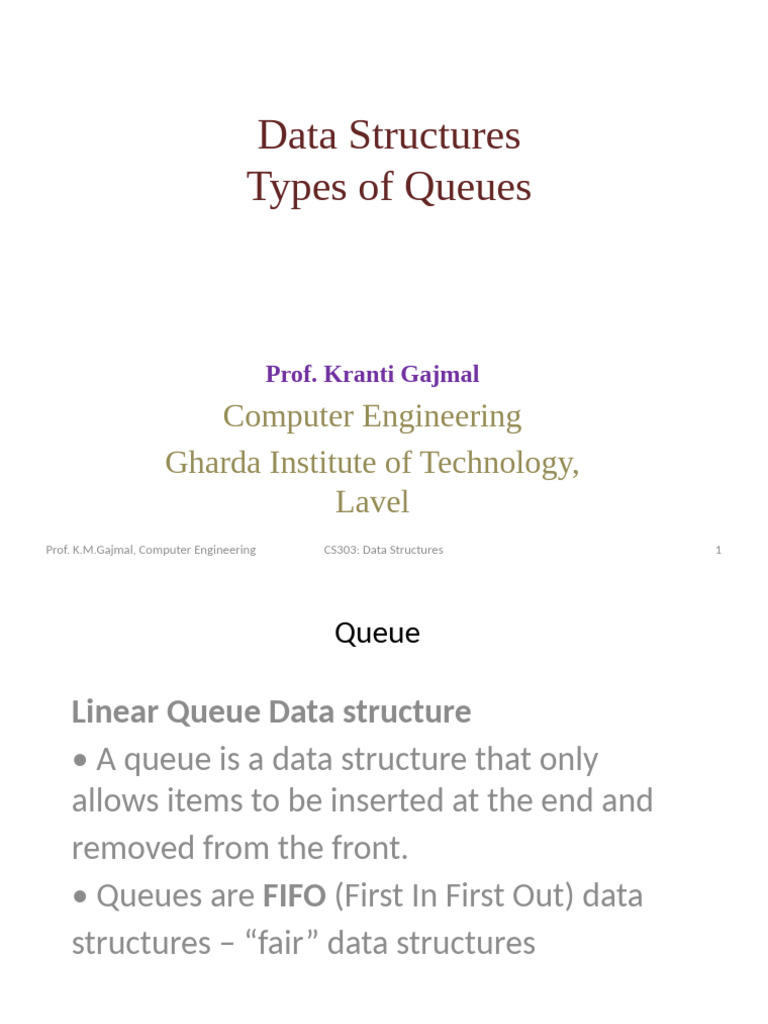 Types of Queues | PDF | Queue (Abstract Data Type) | Computer Programming Types of Queues | PDF | Queue (Abstract Data Type) | Computer Programming
