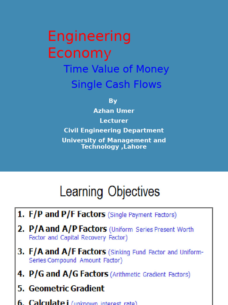 Lecture 2 (Engineering Economics) | PDF