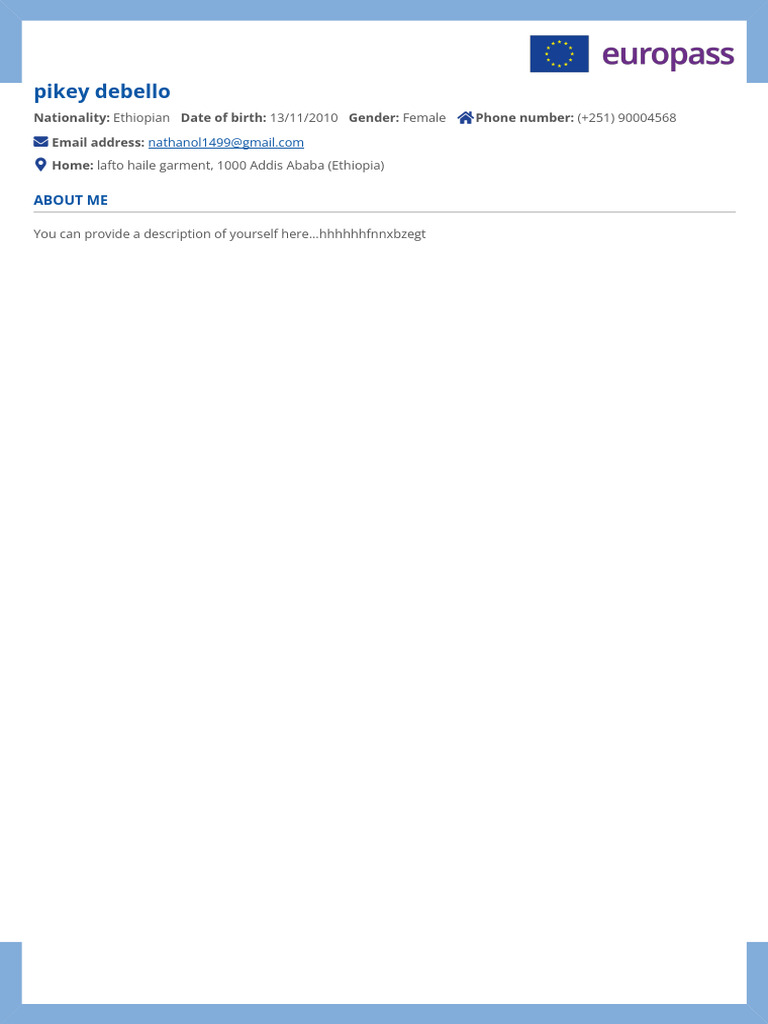 Pikey Debello: About Me | PDF