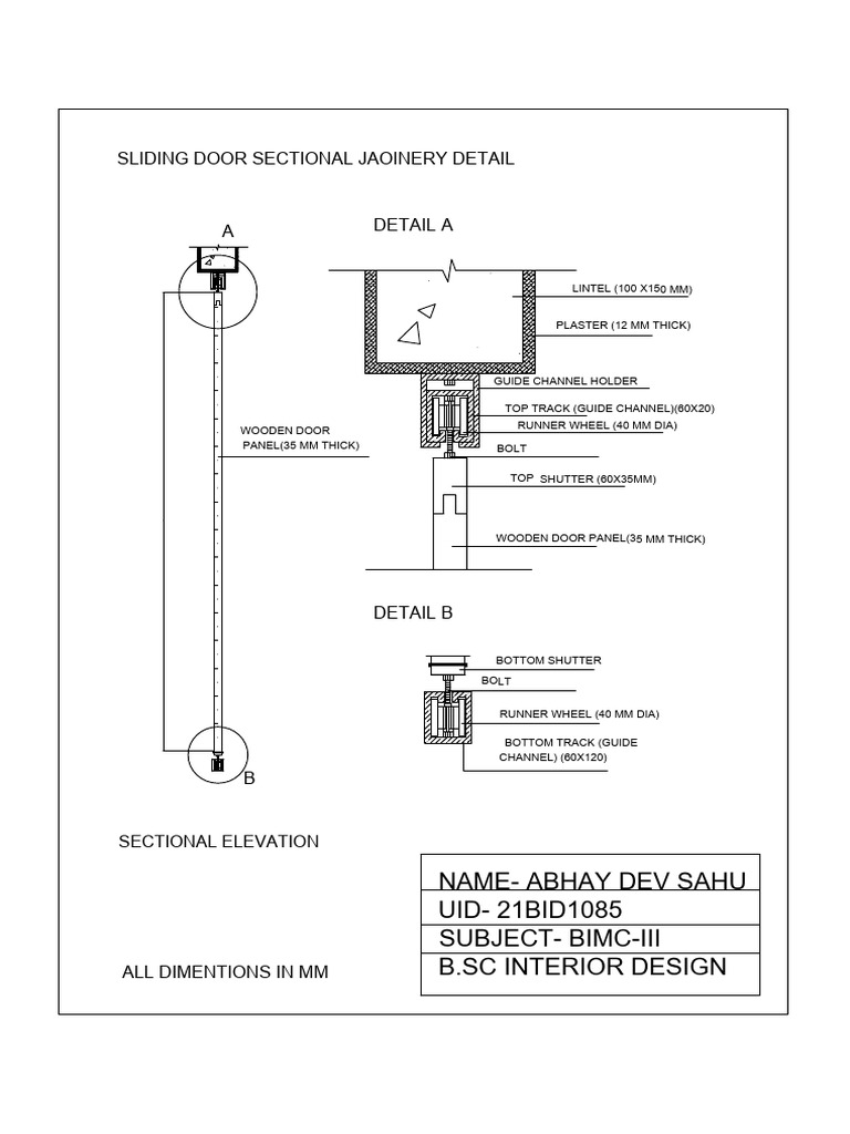 Sliding Door Sectional Detail Guide | PDF