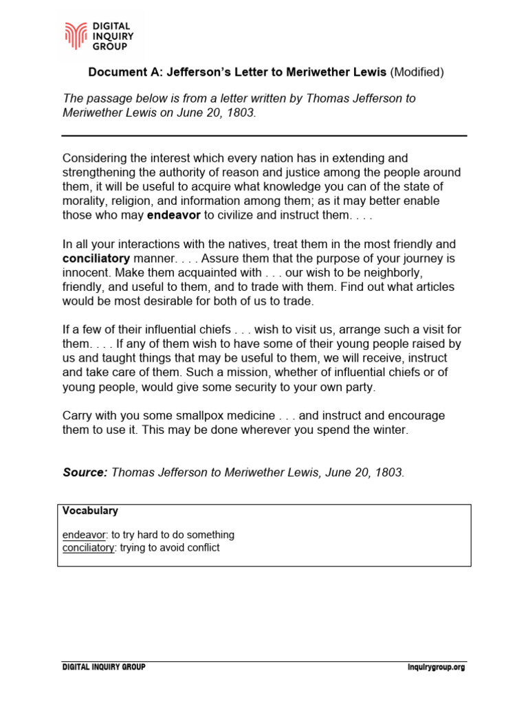 Lewis and Clark SAC Student Materials | PDF | Lewis And Clark ...