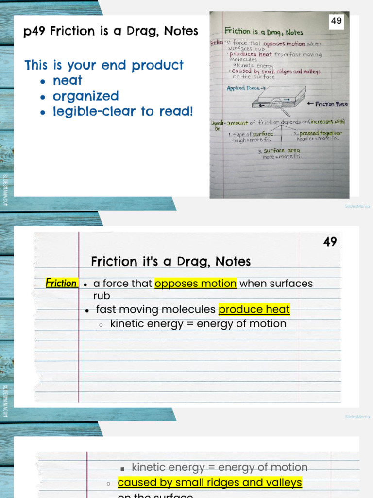 p49 Friction Is A Drag Notes | PDF