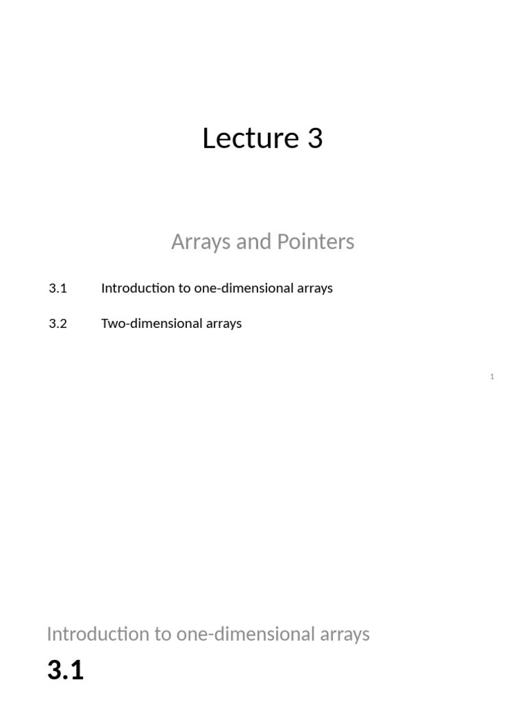 376333lec03 04 Topic 2 Arrays And Pointers Pdf Pointer Computer Programming Integer