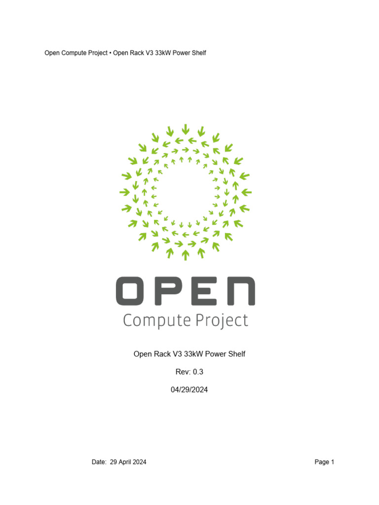 OCP Open Rack V3 33kW Power Shelf Rev 0.3 - WIP | PDF | Power Supply ...