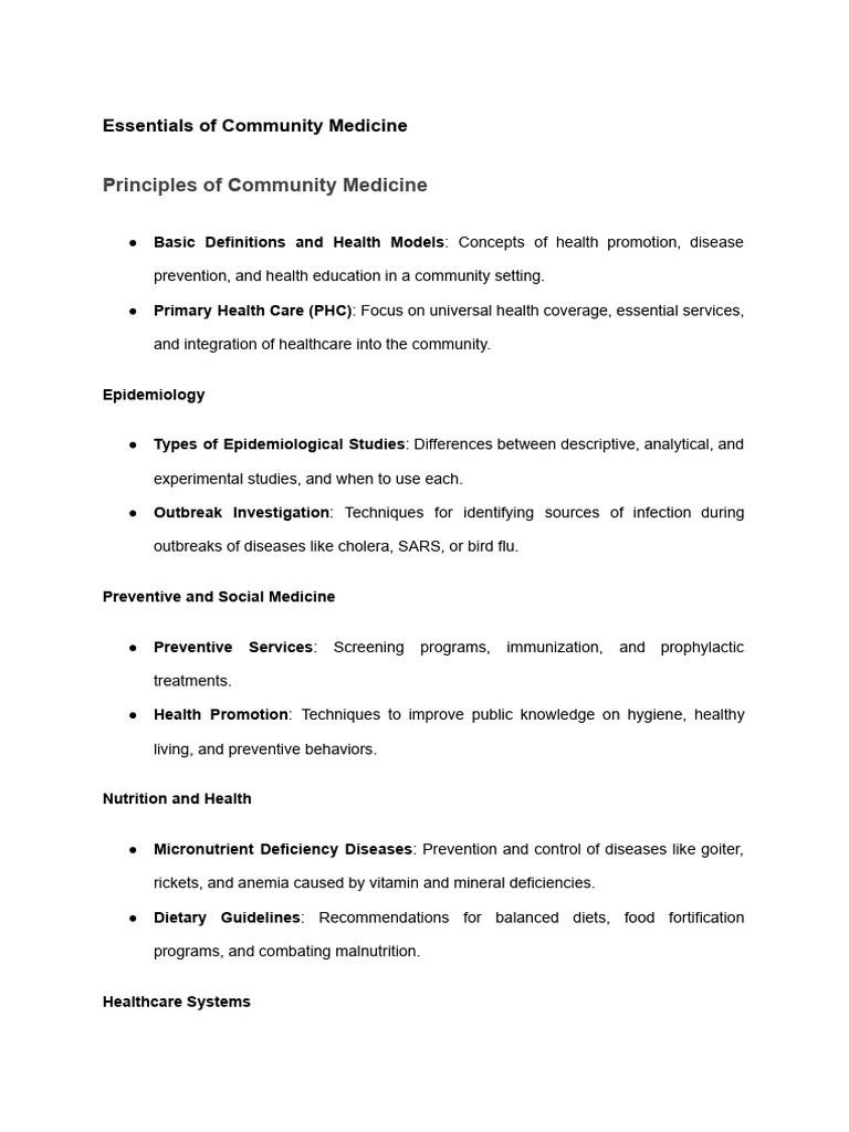 Essentials of Community Medicine Overview | PDF