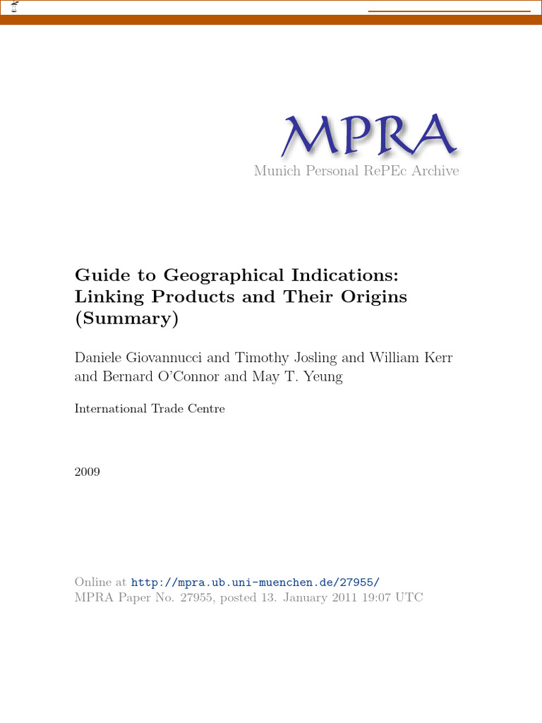 Guide To Geographical Indications: Linking Products and Their Origins ...