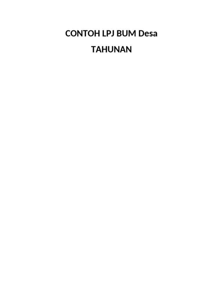 Contoh LPJ BUMDes TAHUNAN | PDF