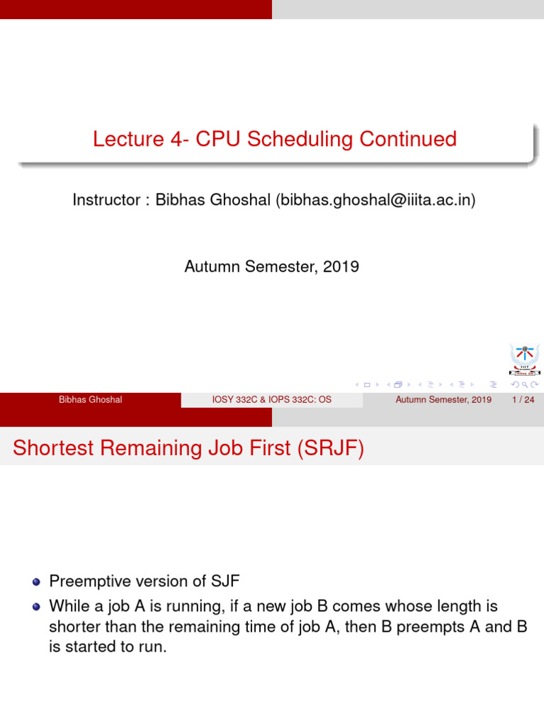 lect5 | PDF | Scheduling (Computing) | Process (Computing)