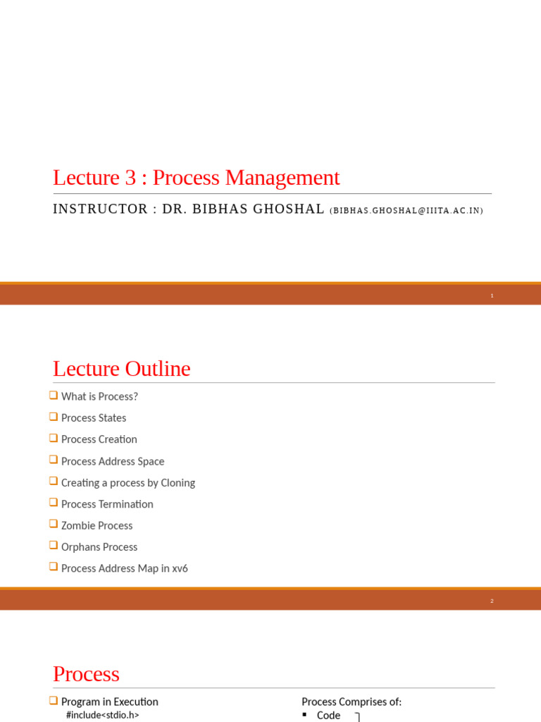 lect3 | PDF | Process (Computing) | Central Processing Unit