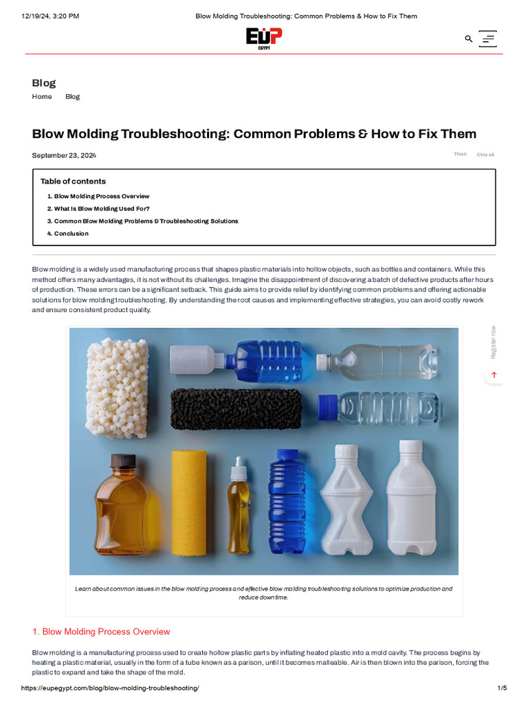 Blow Molding Troubleshooting - Common Problems & How To Fix Them | PDF ...