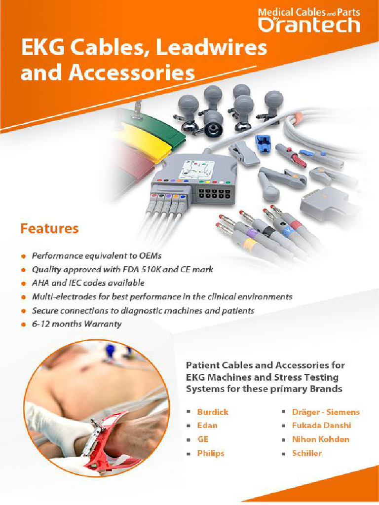 EKG Cables and Accessories Overview | PDF | Manufactured Goods | Wire