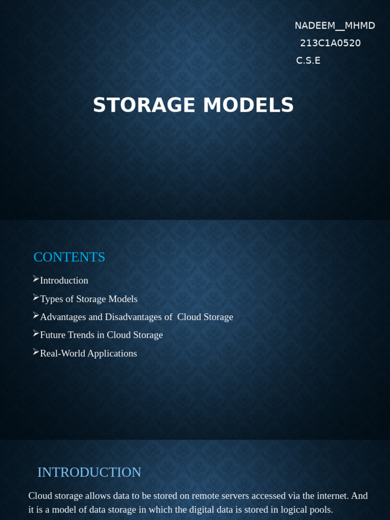 Cloud Storage Models Explained | PDF