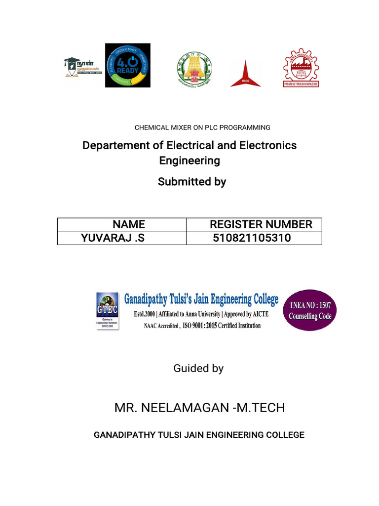 Departement of Electrical and Electronics Engineering Yuvaraj | PDF | Programmable Logic ...