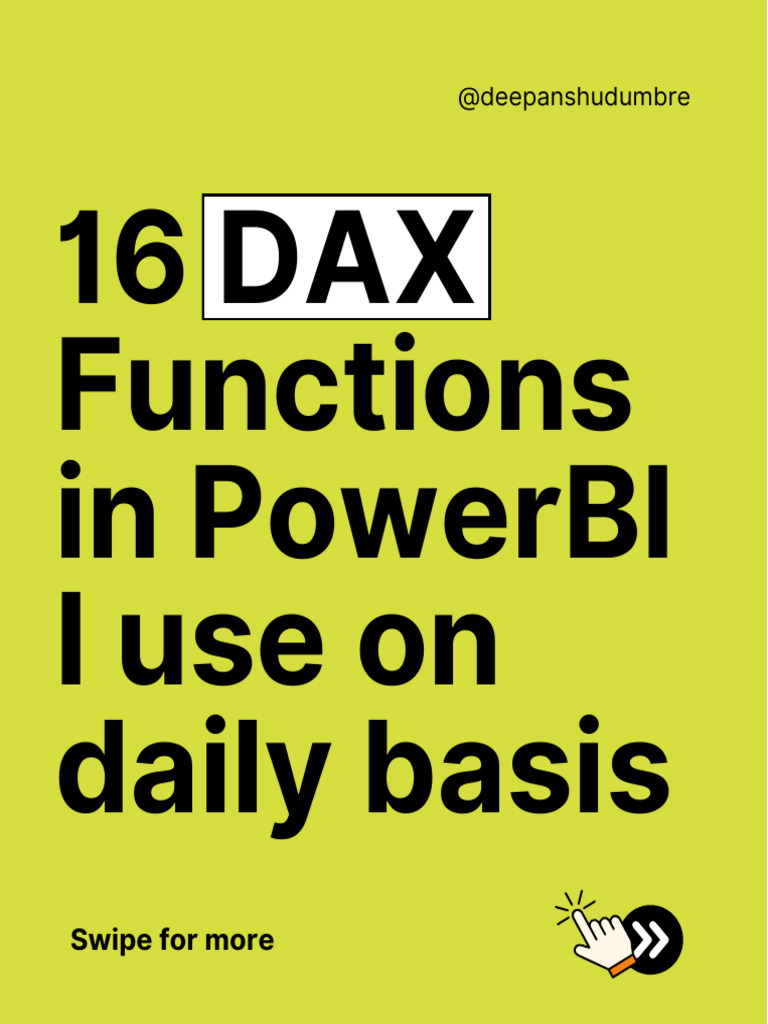 DAX Functions Overview for Power BI | PDF