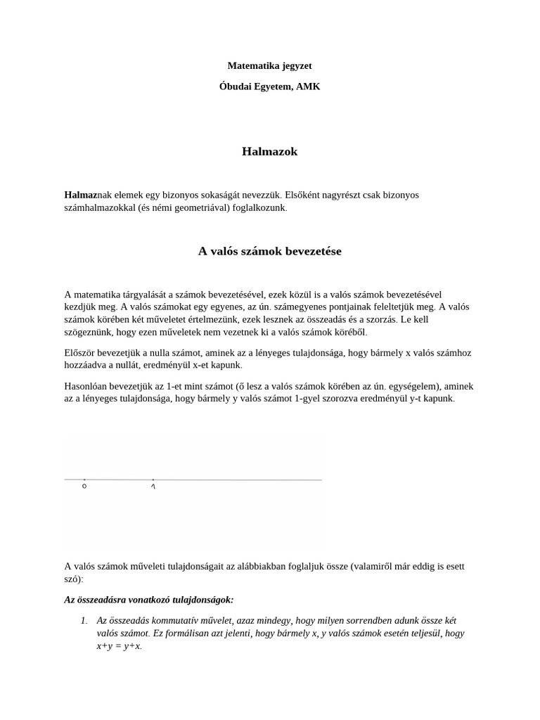 Matematika jegyzet | PDF