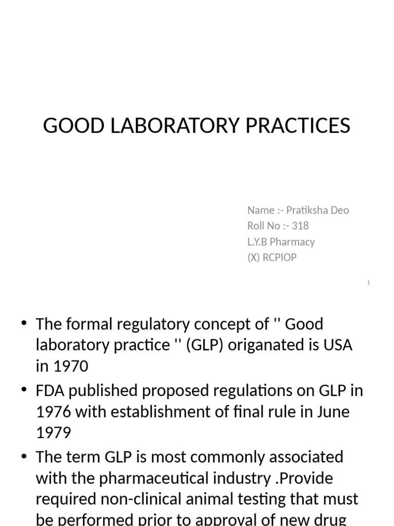 Good Laboratory Practices | PDF | Health Care | Medicine